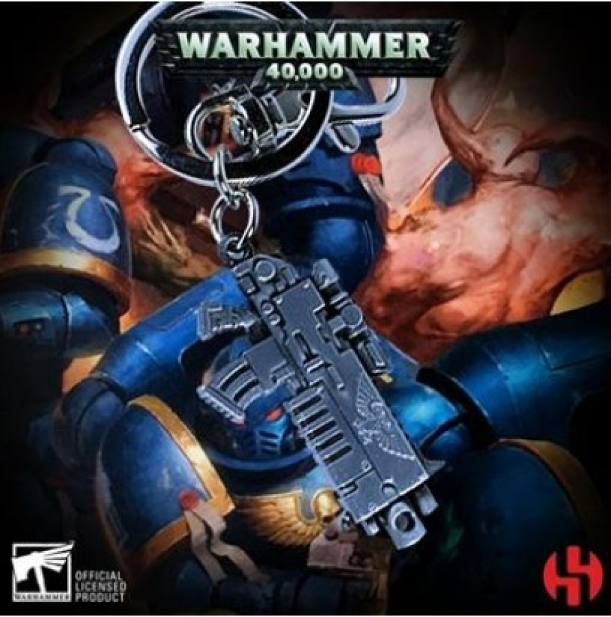 Warhammer 40000: Metal Keychain Bolter Metallic Finish